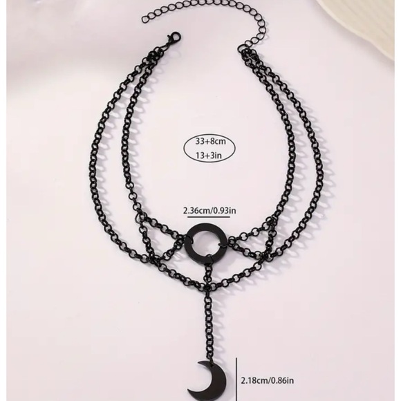 Moonflowerbtq | Jewelry | Gothic Crescent Moon Pendant Choker Necklace ...